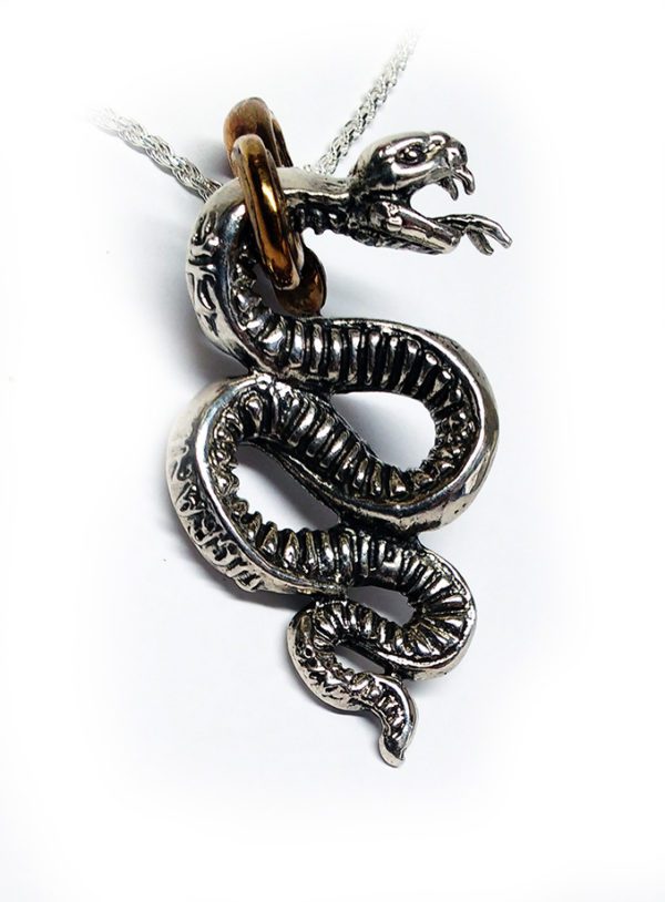 Snake Gyurza Silver Pendant