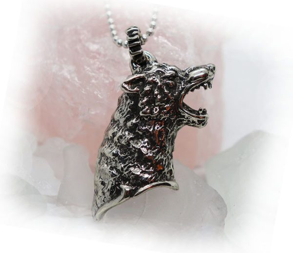 Sterling Silver Wolf Pendant